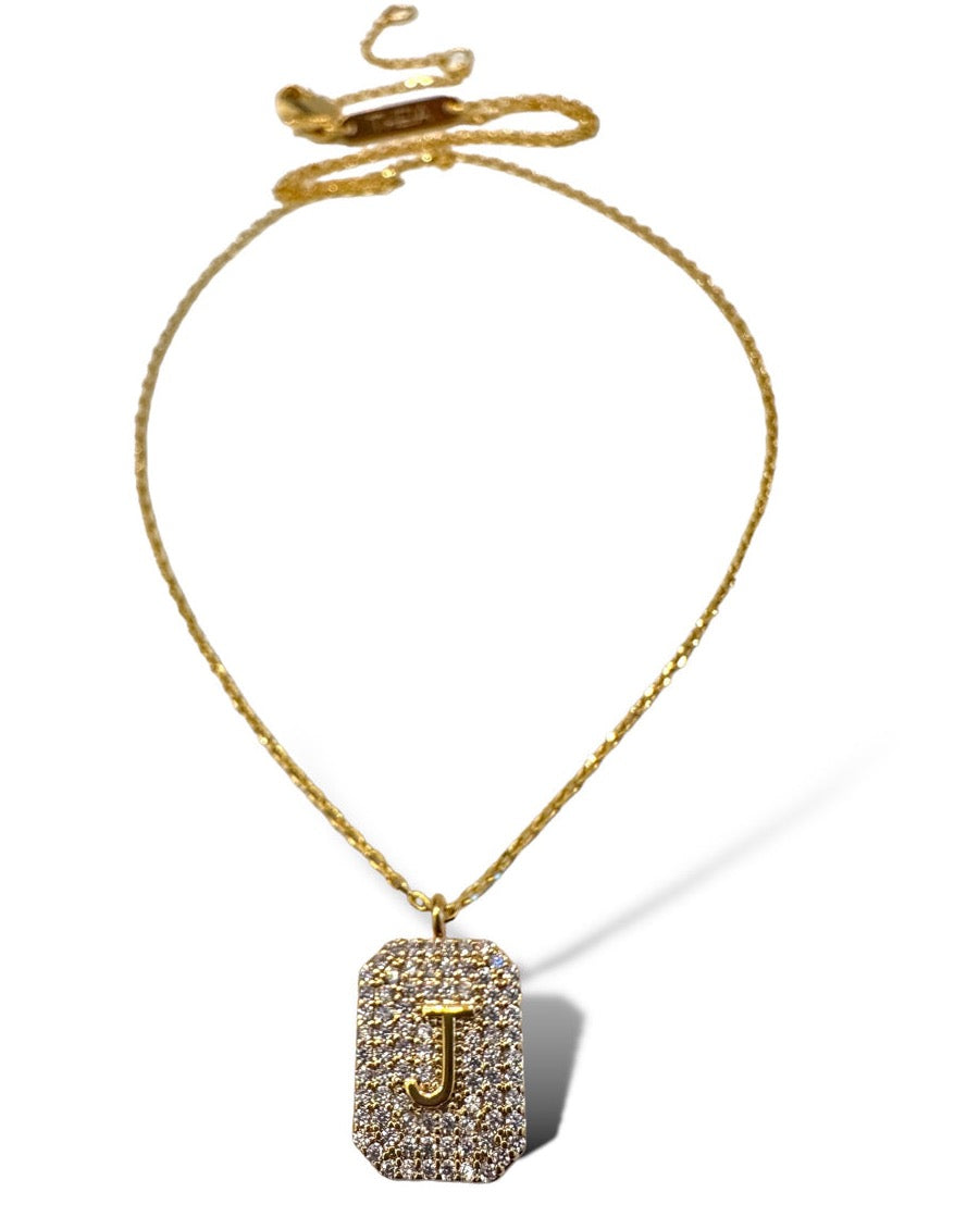 INITIAL PAVE TAG - J – Glamourlyss Design