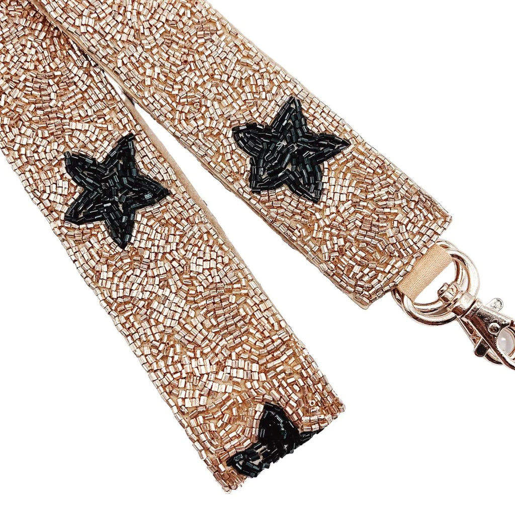 GOLD/BLACK STAR BEADED STRAP – Glamourlyss Design